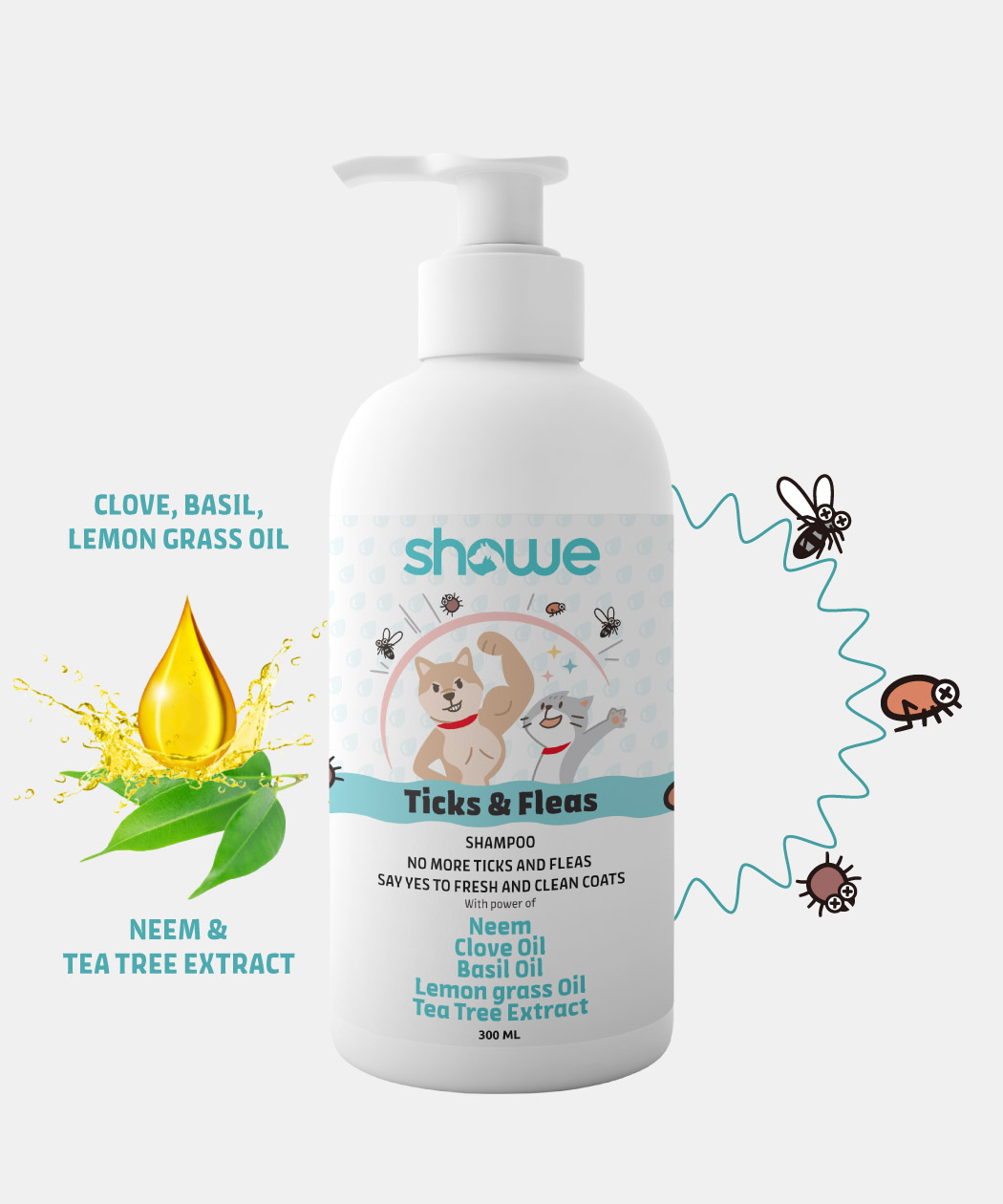 Tick & Flea Treatment Shampoo - showe